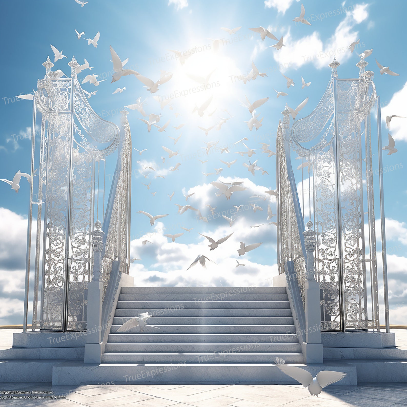 Silver Memorial Gates AI Art Christian Funeral Gates - Etsy