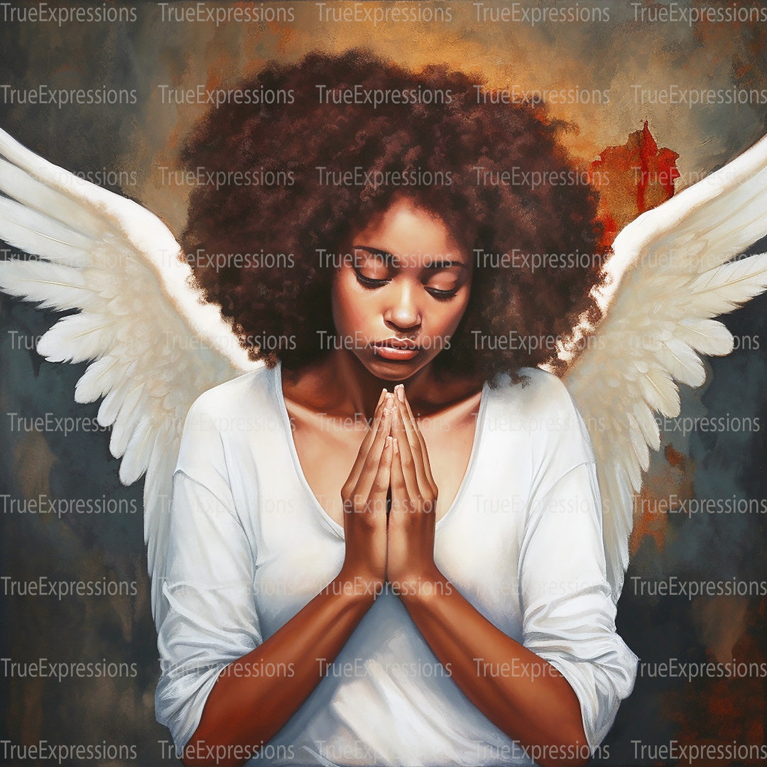 Angels Keep Watch, AI Art, Christian, Faith, Angel Praying in Church ...