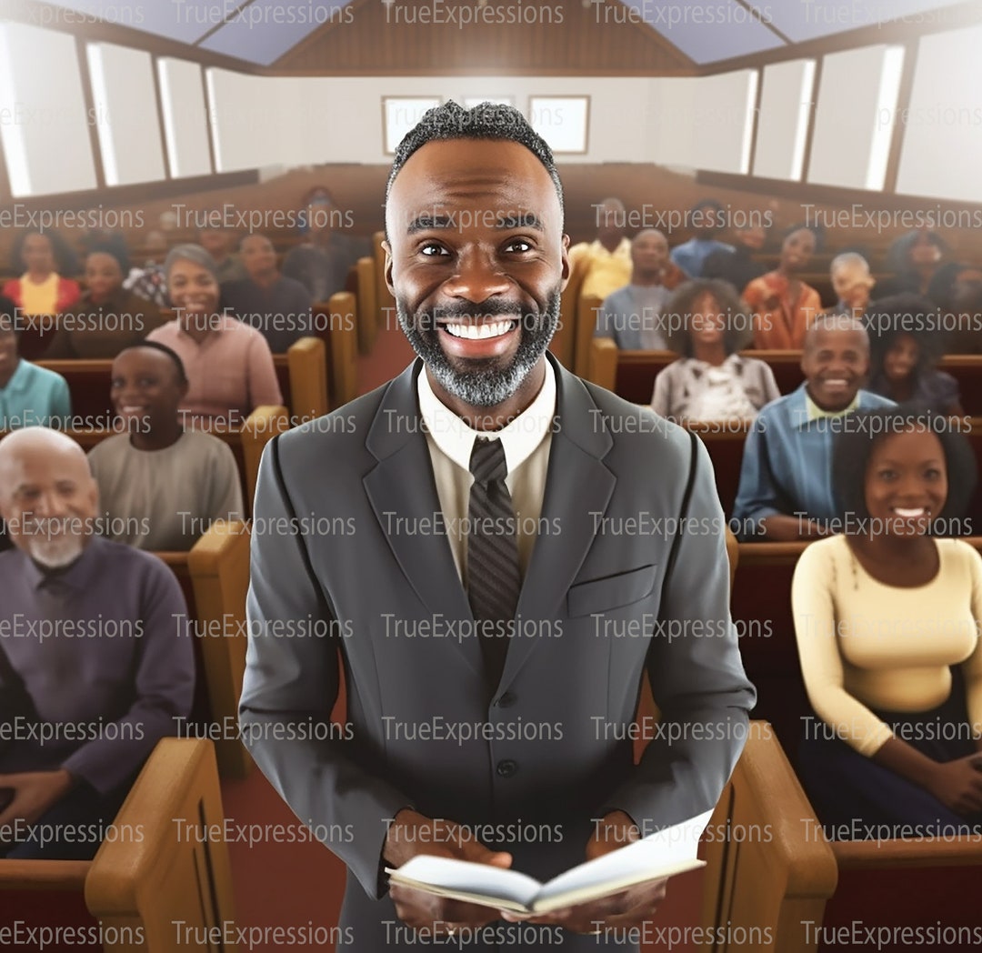 Preacher and Congregation, AI Art, Christian, Faith, Minister, Young ...