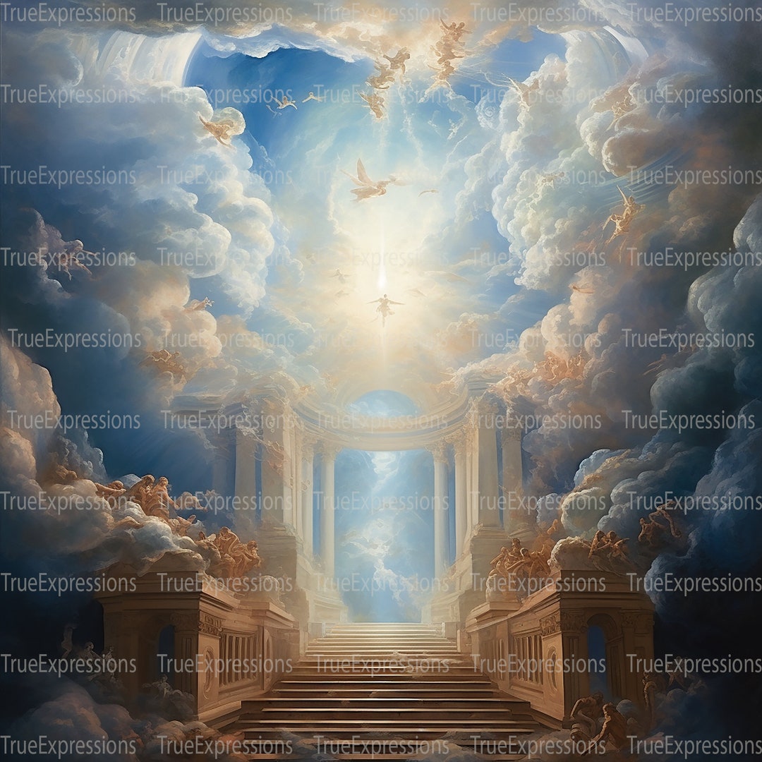 Angels Welcome AI Art Print: Christian Memorial (PNG Download) - Etsy