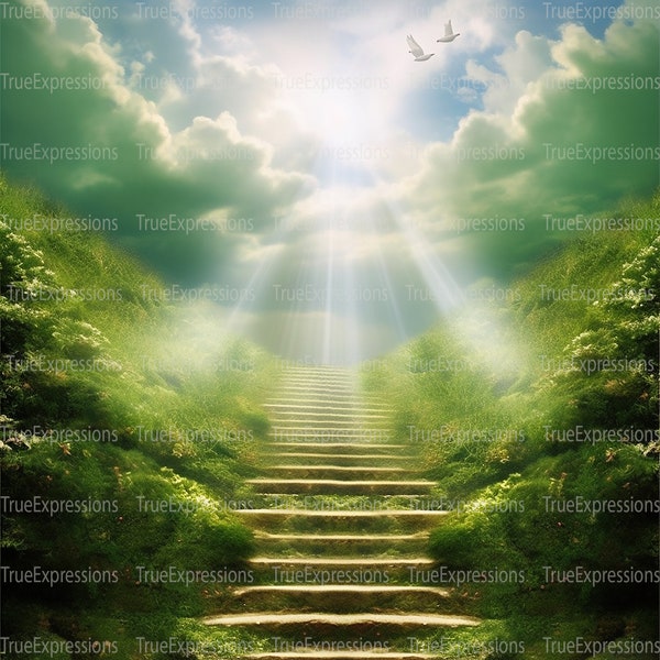 Green Heavenly Background - Etsy