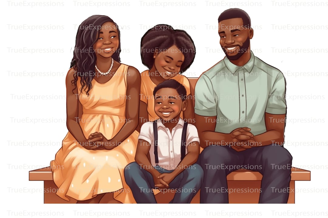 African American Family Art: Christian Fellowship PNG (digital Download ...