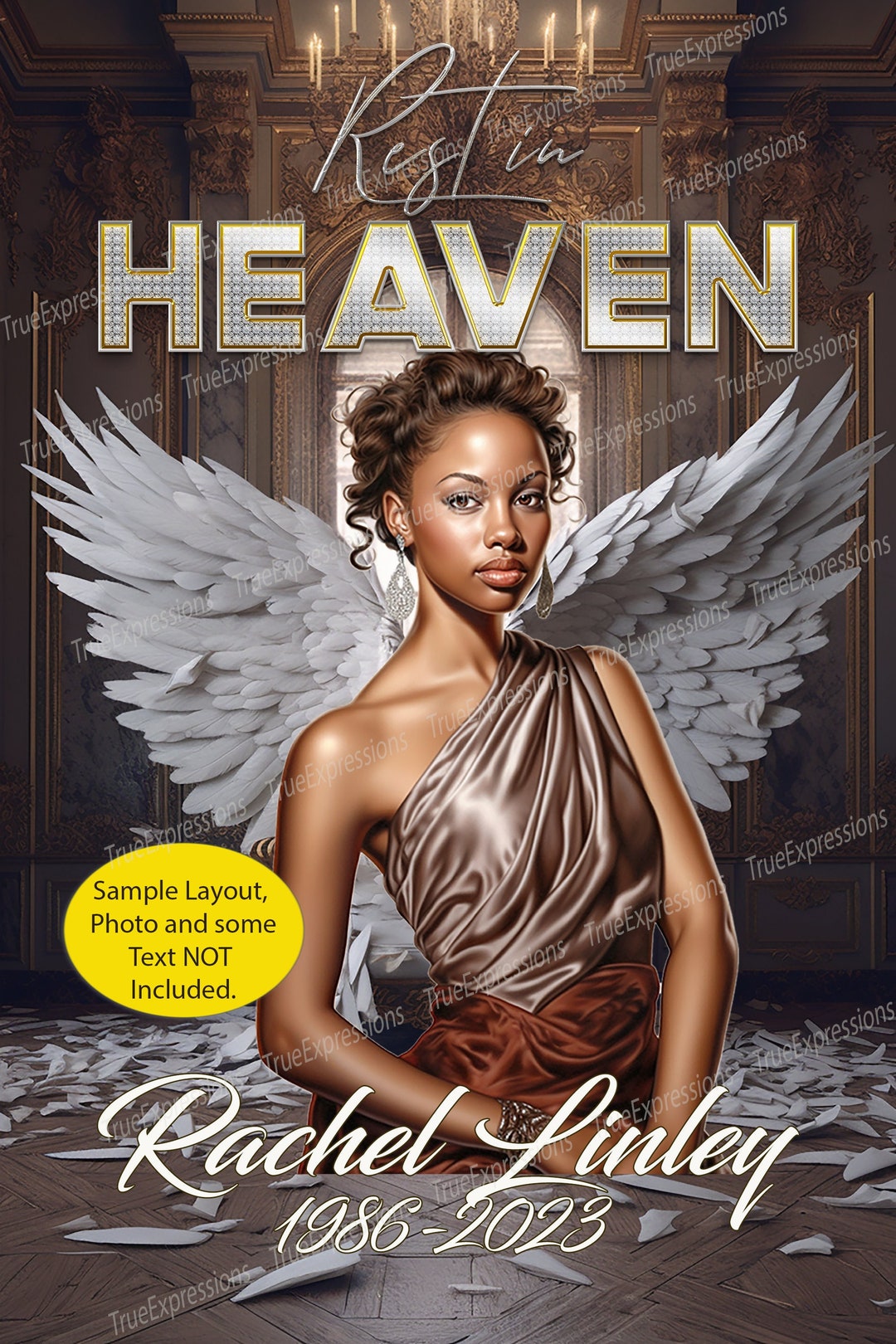 Rest in Heaven Heavenly Wings III, AI Art, Christian, Funeral, White ...