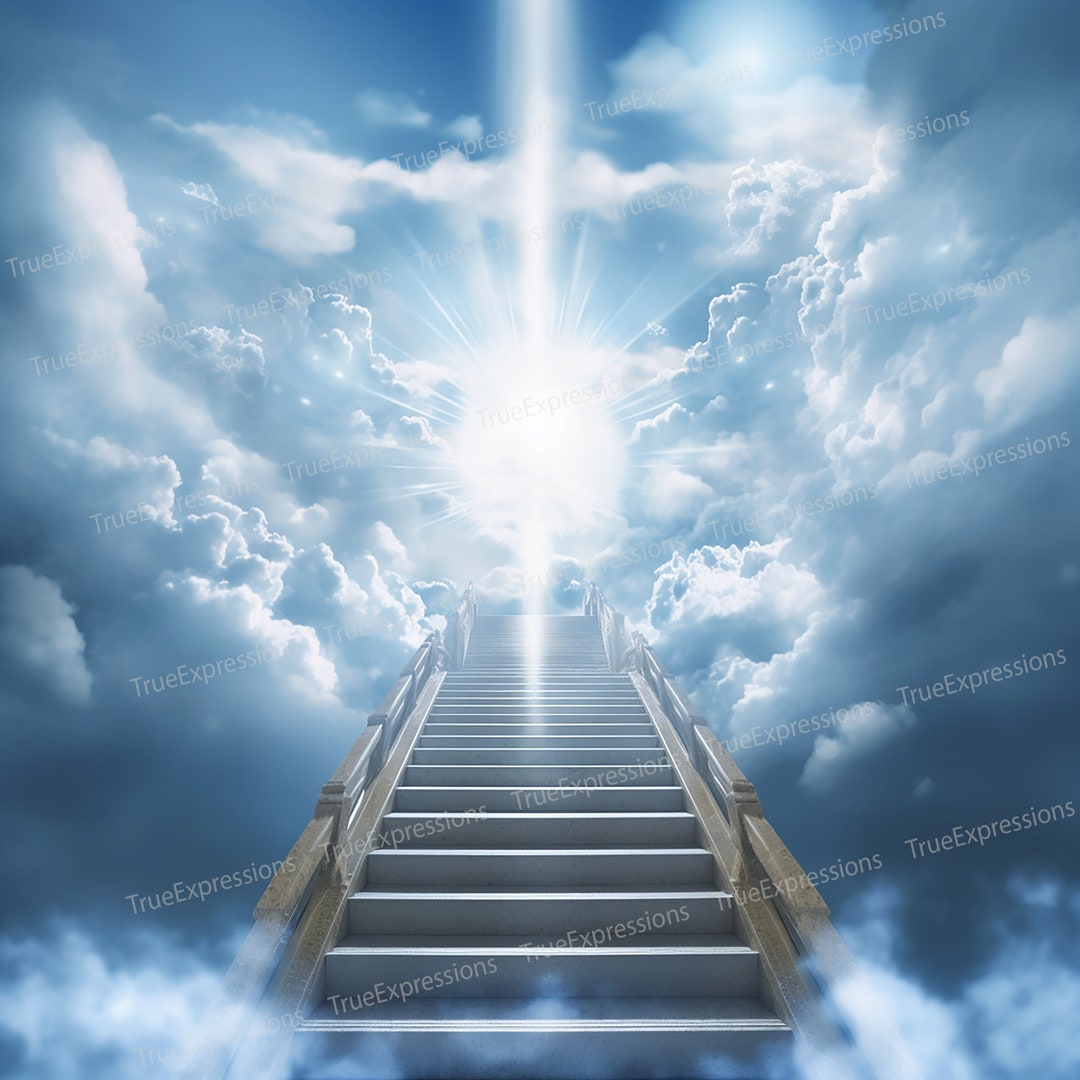 Heavenly Stairs AI Art: Christian Memorial PNG (digital Download) - Etsy