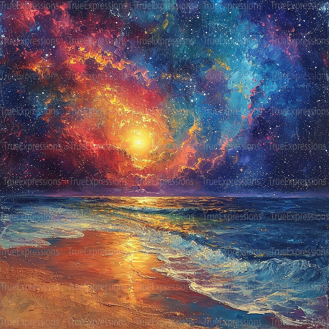 Celestial Shore AI Art: Christian Memorial PNG Download (14x14) - Etsy