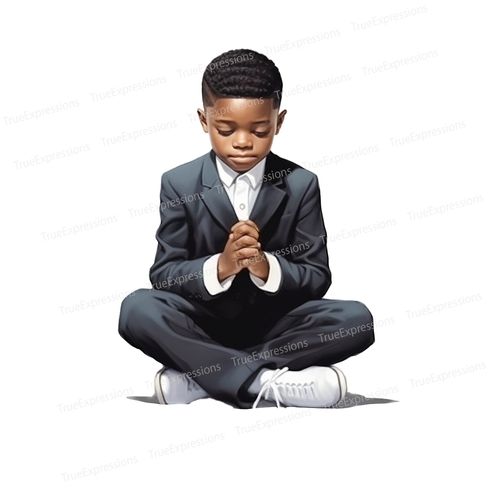 Praying Young Boy PNG: Christian AI Art (digital Download) - Etsy