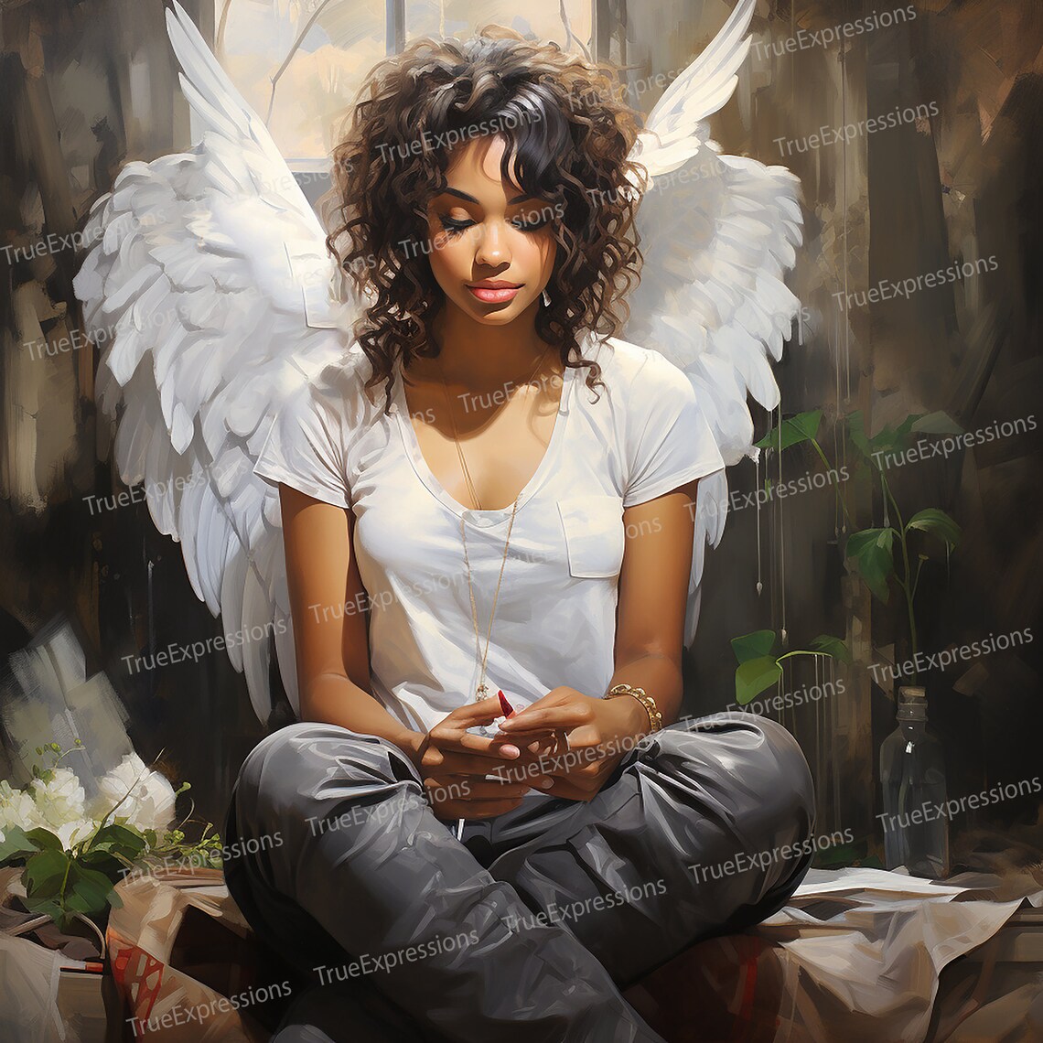 Hidden Angel AI Art Christian Faith Angel Black Wings - Etsy