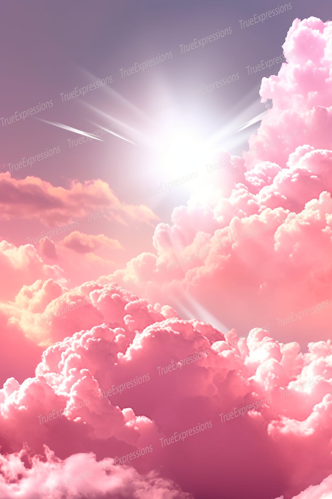 Heavenly Clouds XII, AI Art, Christian, Funeral, Gates, White, Pink ...