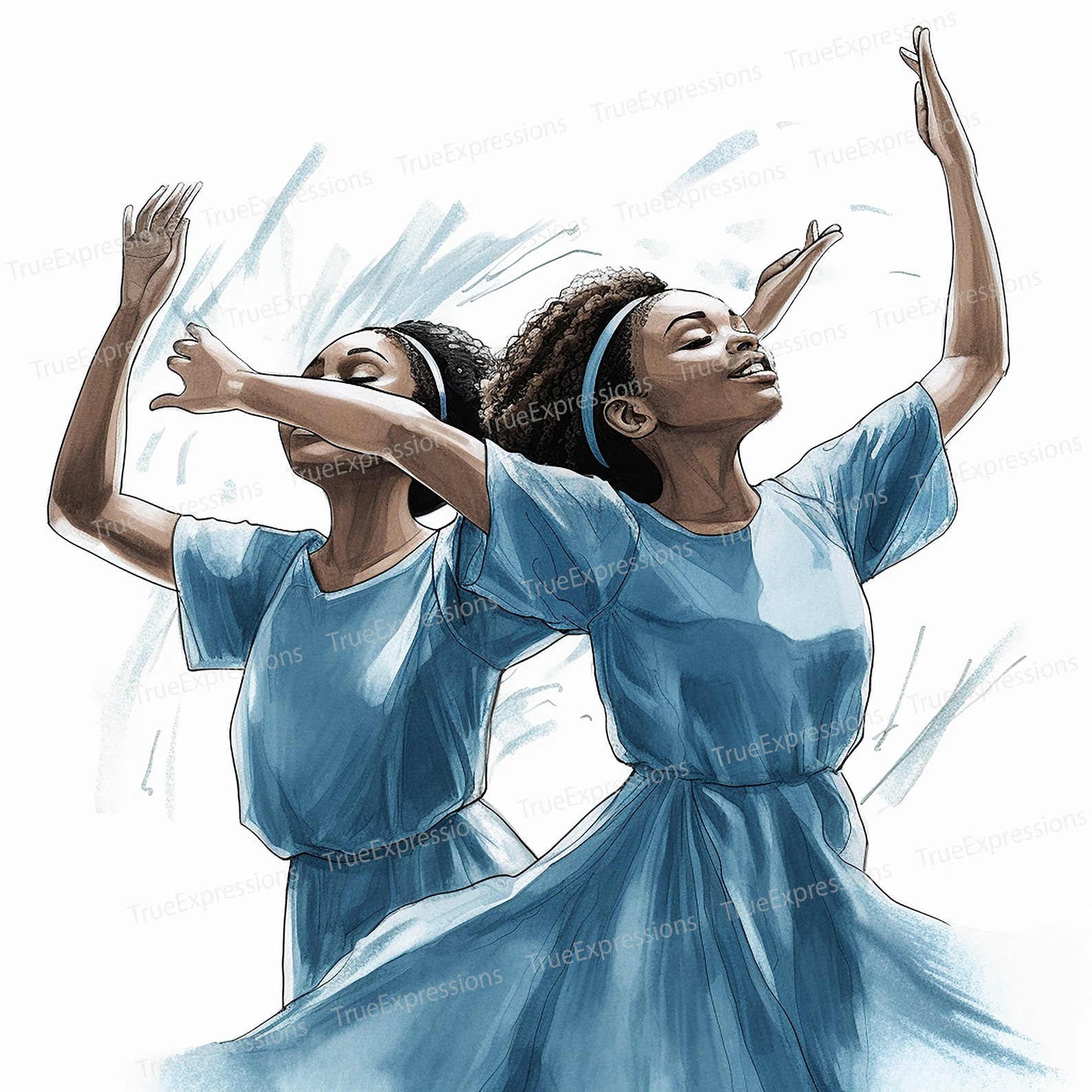 Happy Praise Dance PNG: Christian AI Art (digital Download) - Etsy