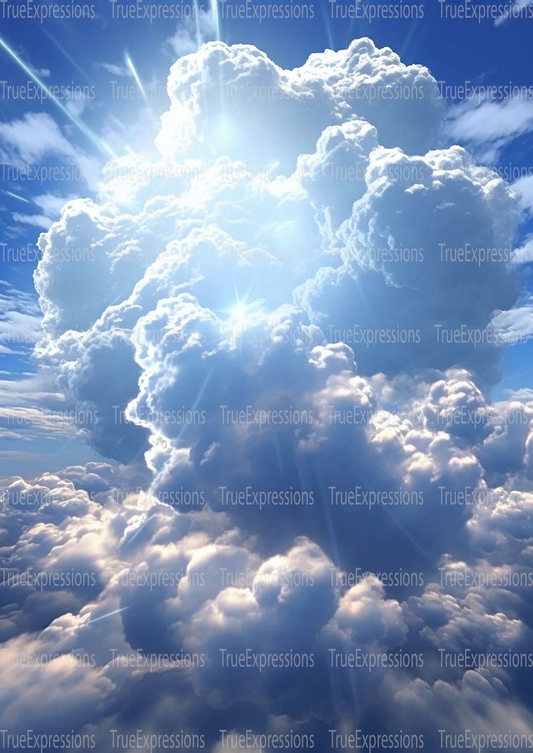 Heavenly Clouds, AI Art, Christian, Funeral, White, Blue, Heaven ...