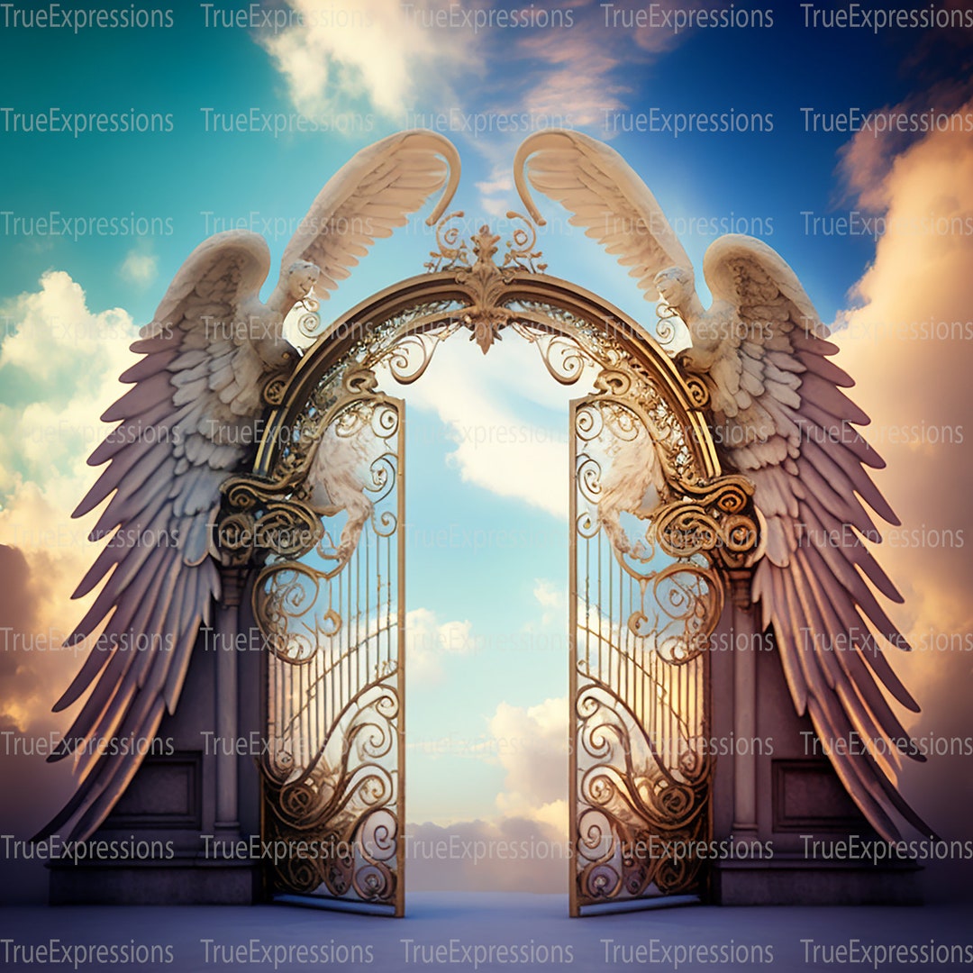 Angel Wing Gates, AI Art, Christian, Faith, Gates, Wings, Heaven ...