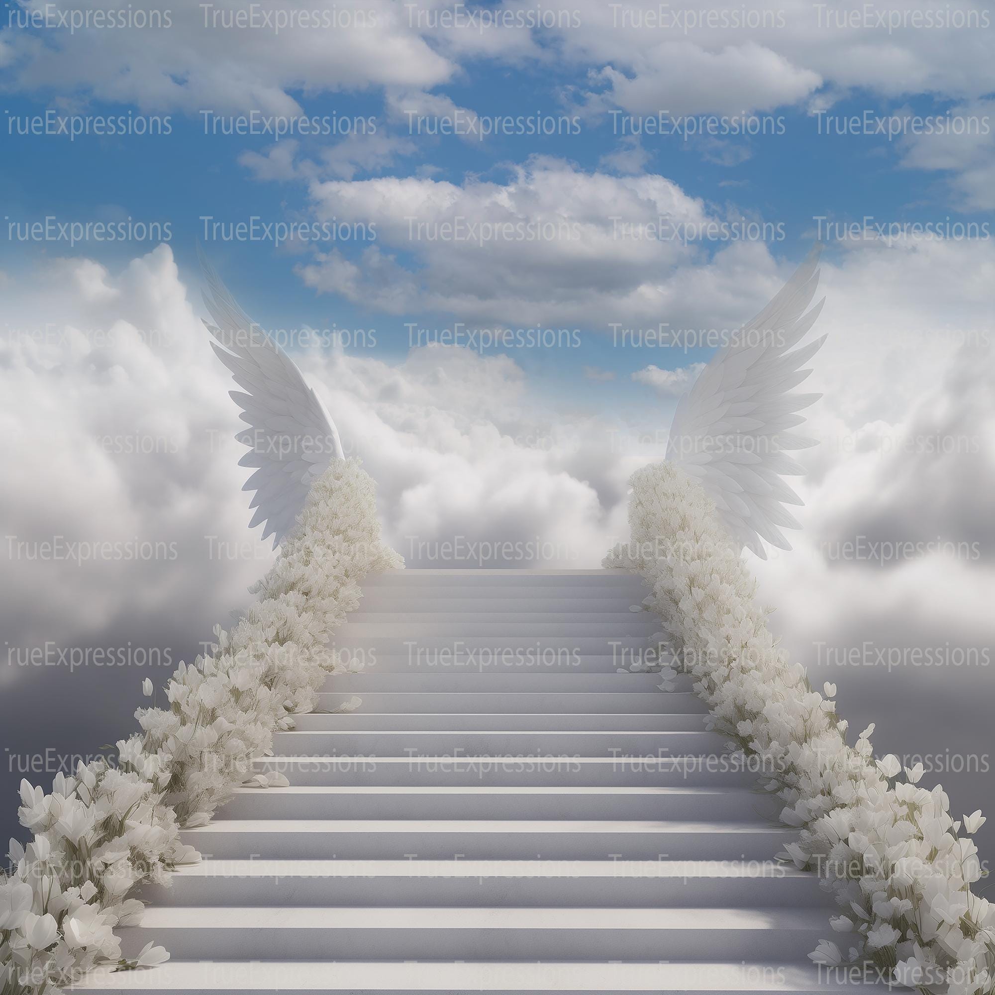 Heavenly Stairs AI Art: Memorial PNG Download - Etsy