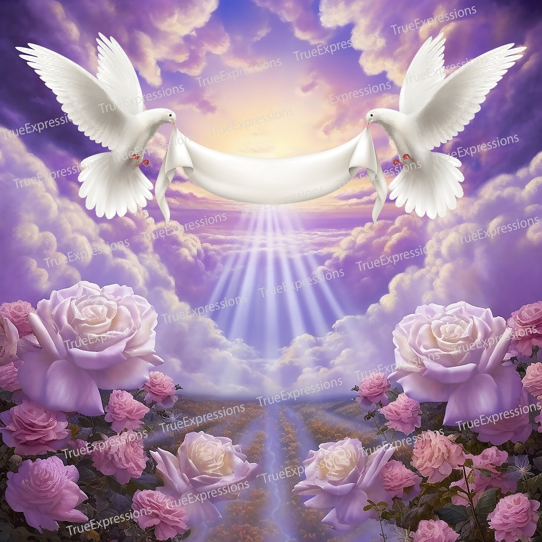 Rose and Dove Heaven Art: Christian Funeral PNG (digital Download) - Etsy