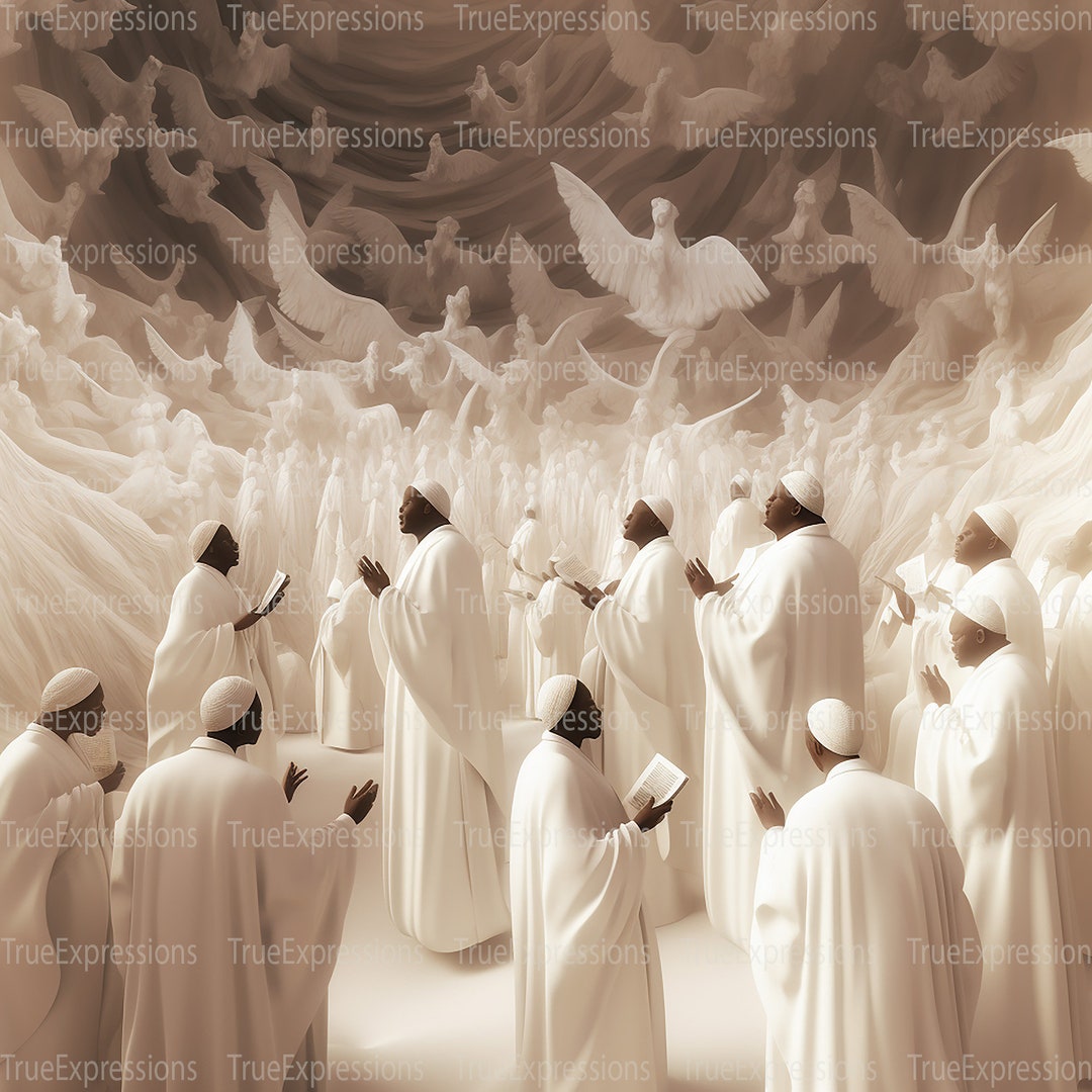 Singing With The Angels Ai Art Christian Choir Faith Angel Black