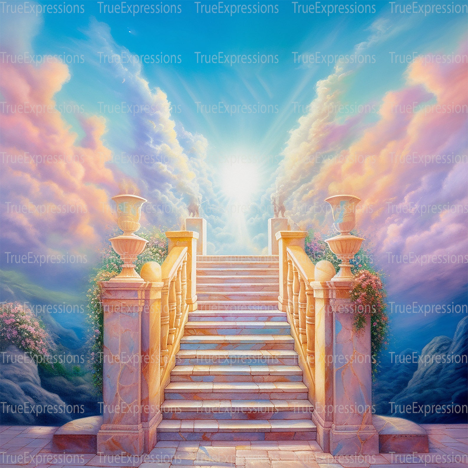 Colorful Heavenly Background AI Art Christian Funeral - Etsy
