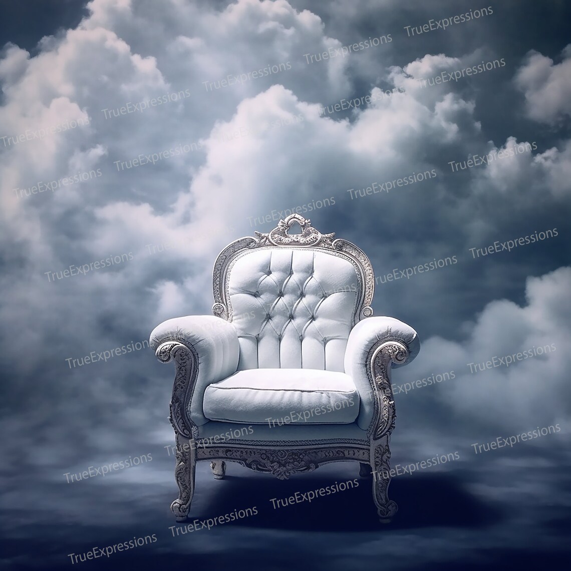 Royal White Chair AI Art Christian Faith Funeral Chair - Etsy