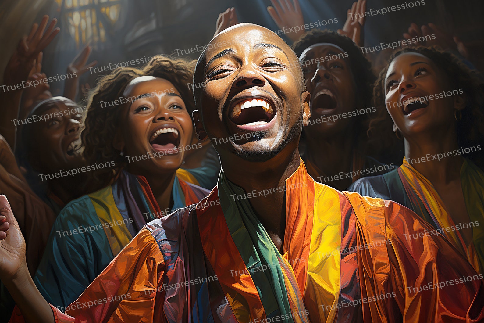 Colorful Praise Art: Christian Church Choir PNG (digital Download) - Etsy