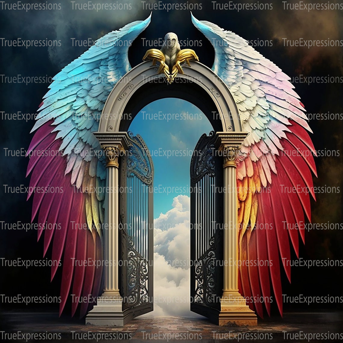 Angel Wing Gates II AI Art Christian Faith Gates Wings - Etsy