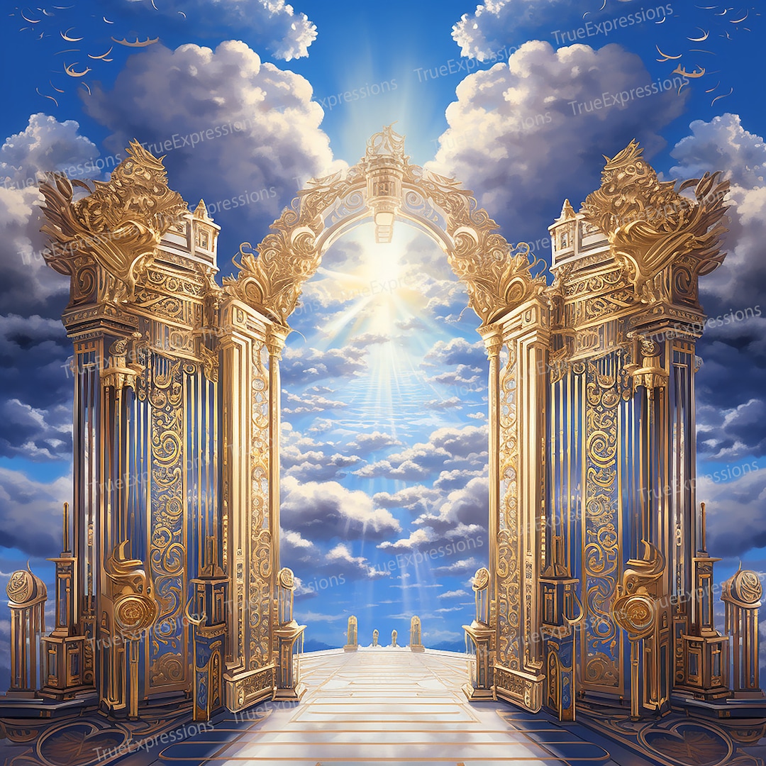 The Royal Entrance, AI Art, Christian, Faith, Funeral, Gates, Gold ...