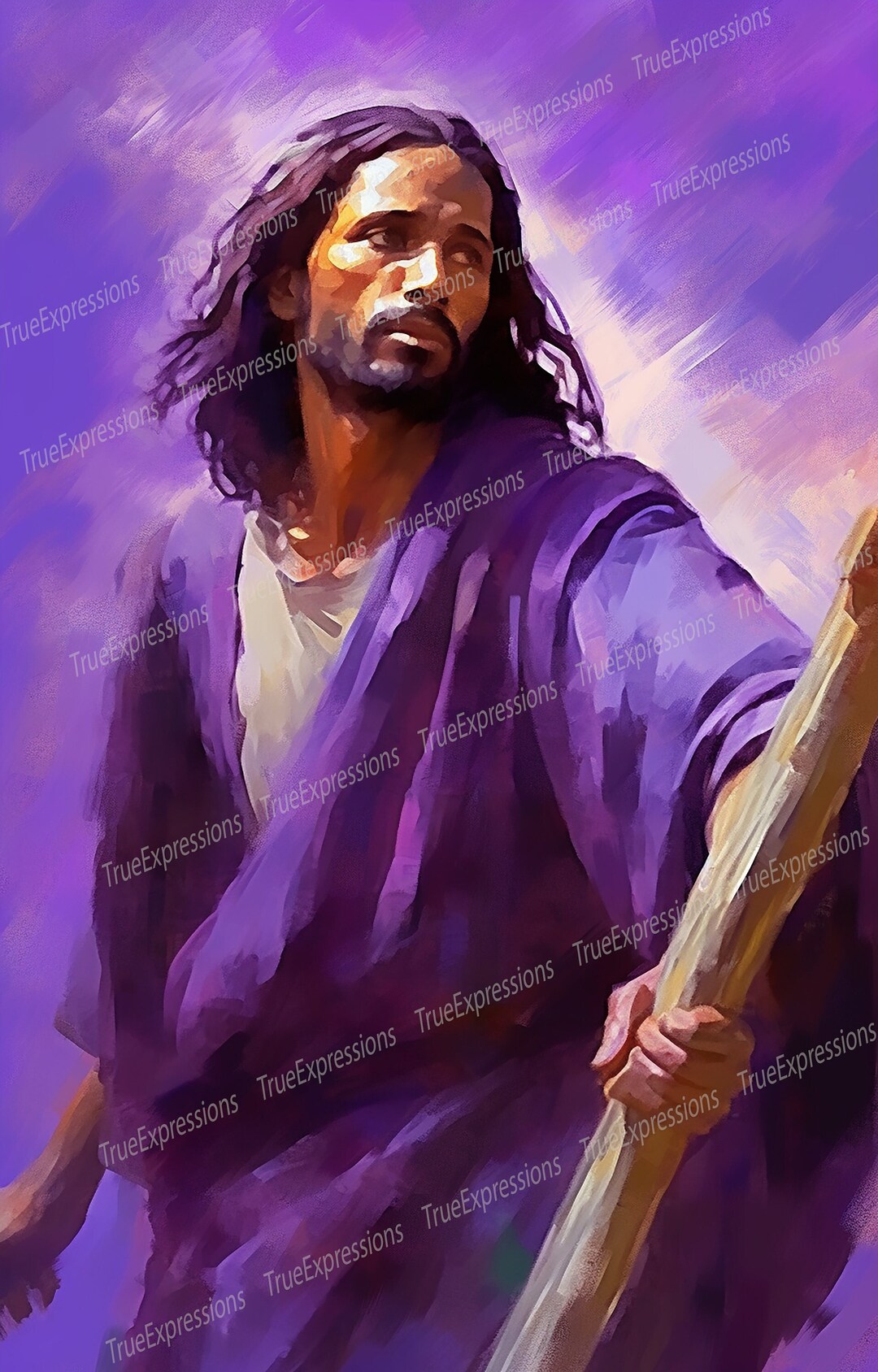 Follow Me III, AI, Christian, Faith, Jesus, Christ Purple, Digital ...