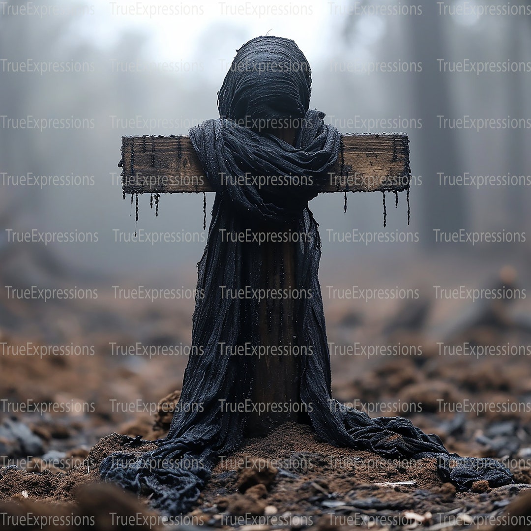 Cross Draped in Black II, Cross With Black Scarf, Crucifixion, Good ...