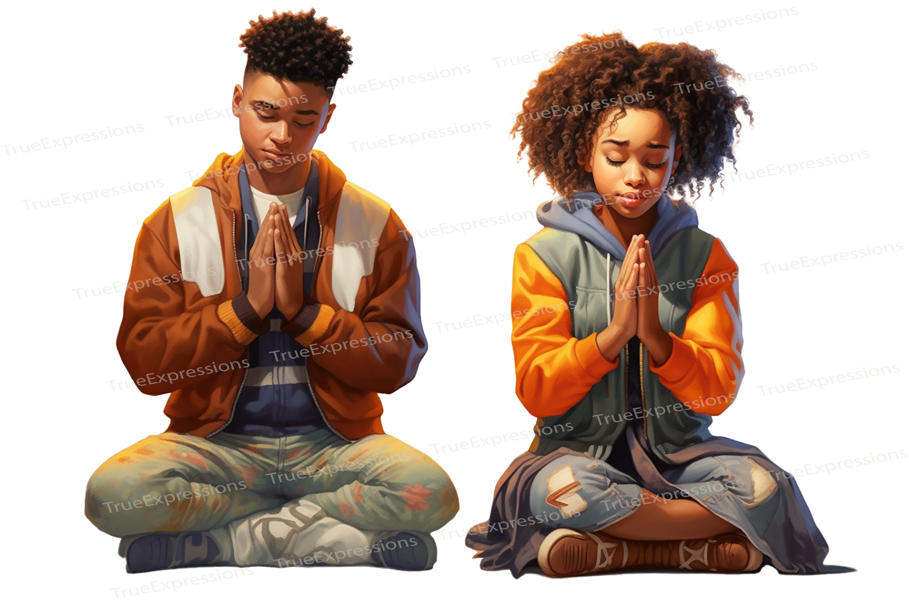 Christian Prayer Partners PNG: AI Art (digital Download) - Etsy