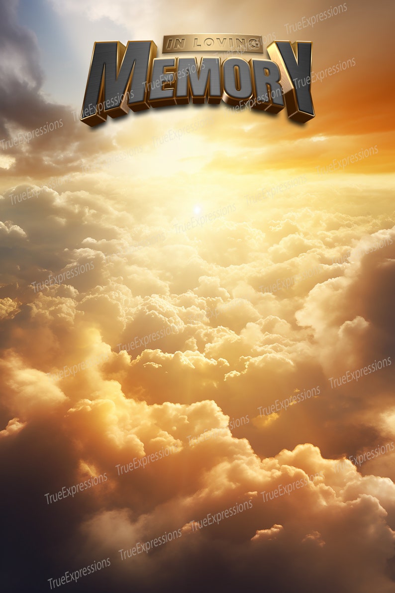 In Loving Memory Heavenly Clouds XIII AI Art Christian - Etsy