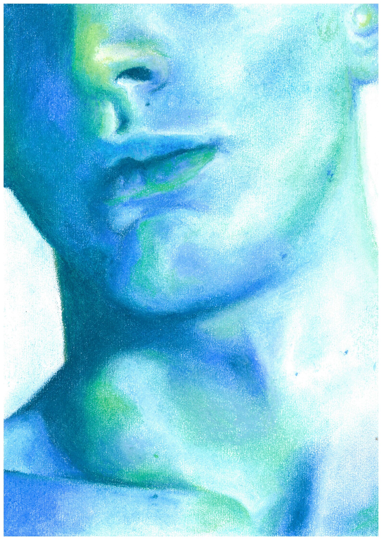 Expressive Portrait Art, Pastel Drawing, Giclee Print, Boho Wall Art ...