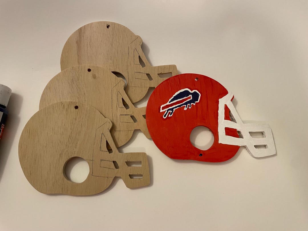 Wooden Football Helmet Ornaments You Can Paint - Etsy