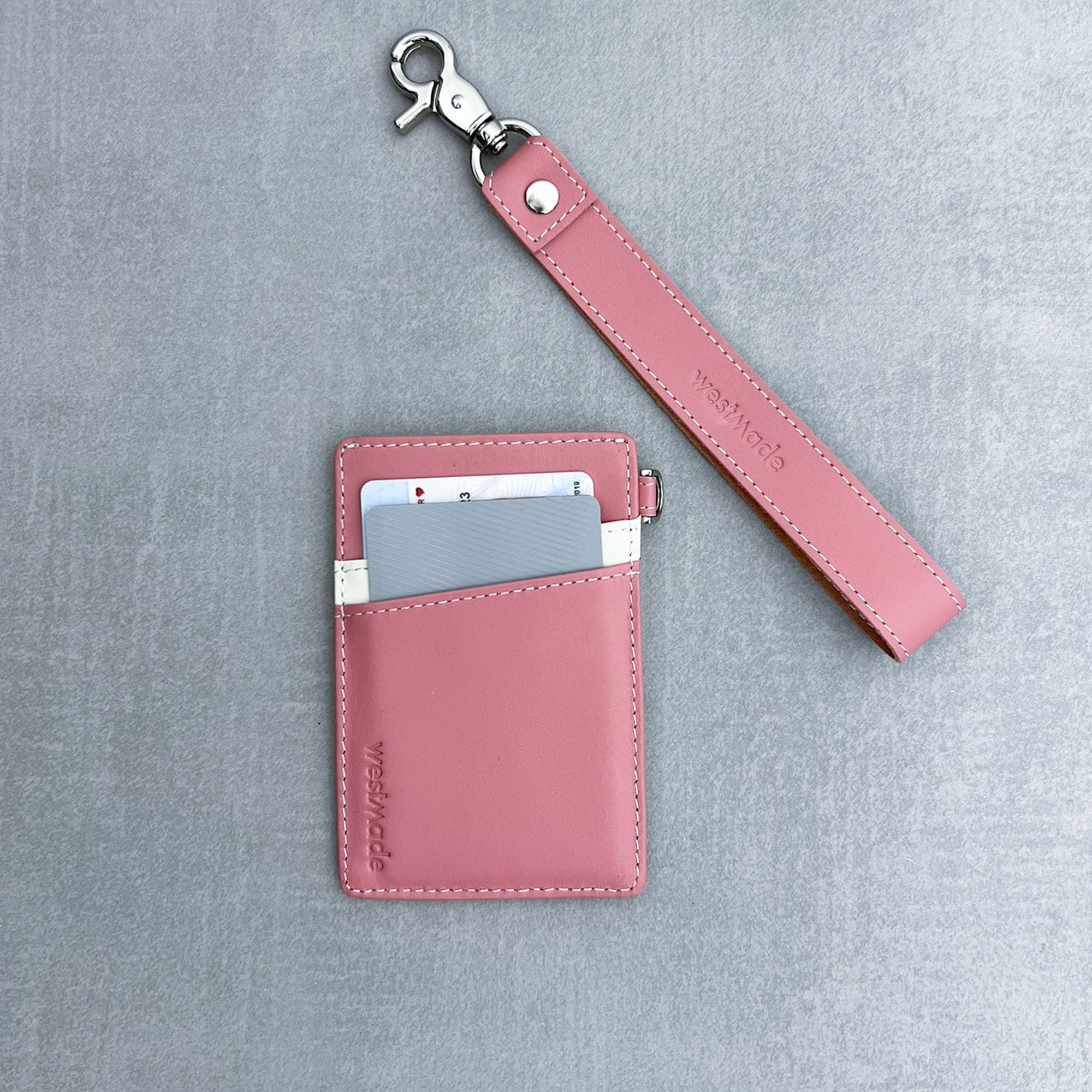 WESTMADE Mayfield Mini Minimalist Card Holder Pull Tab Slim Premium Leather Wallet With Wristlet ...