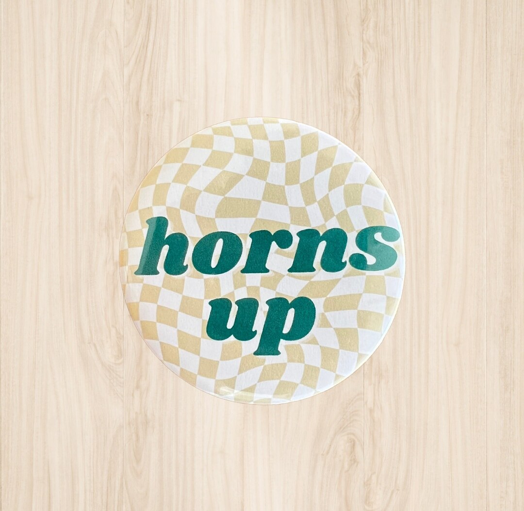Horns up Checkered | Game Day Button USF Bulls - Etsy