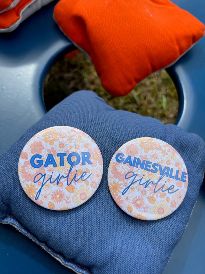 Gainesville Girlie | Football Game Day Button UF Florida Gators - Etsy