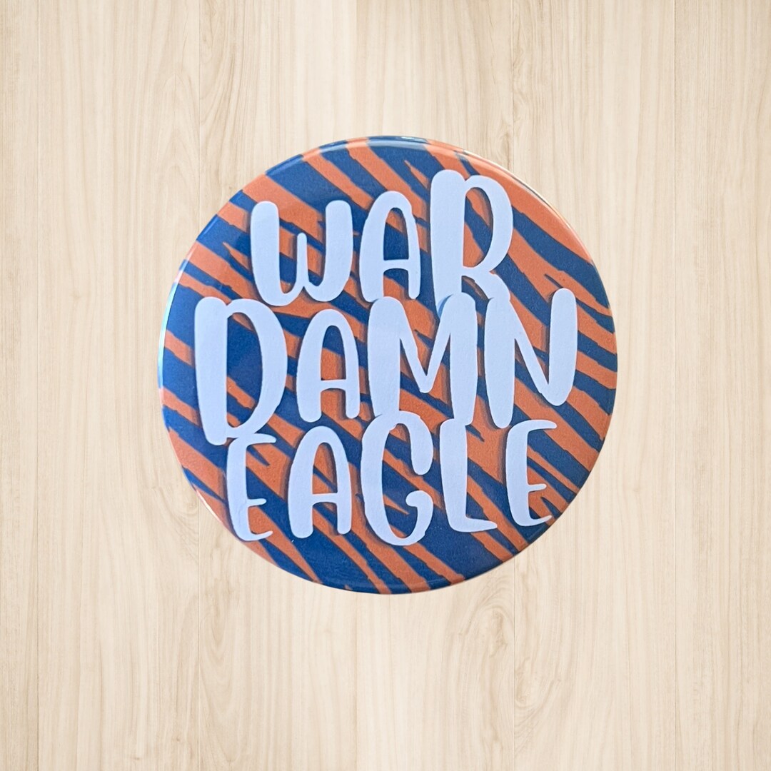 War Eagle Stripes Pinback Button for Football Game Day, Auburn Tigers ...