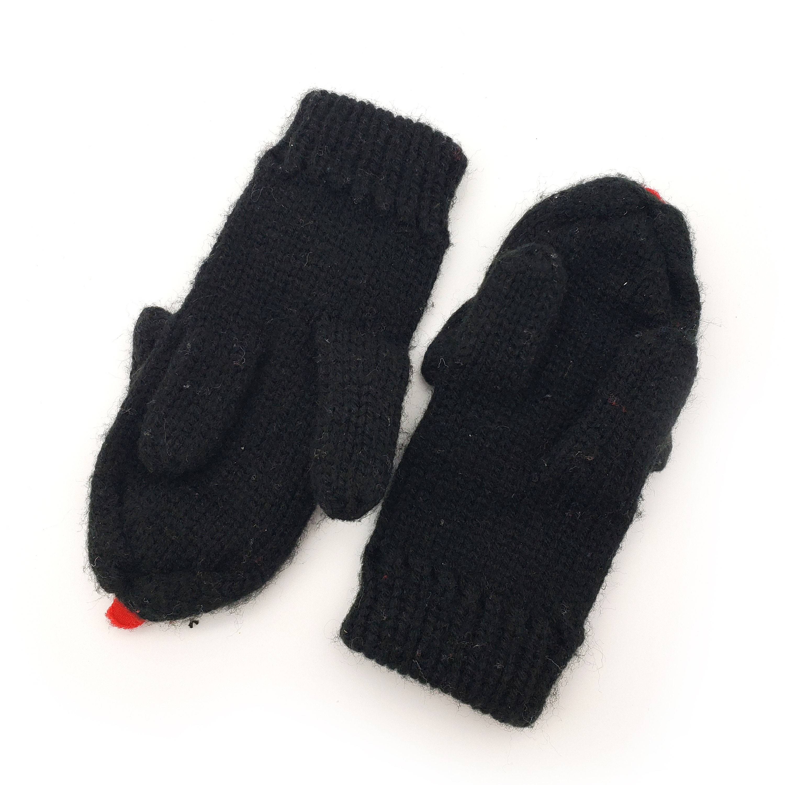 Vintage 1990's Knit Black Cat Mittens for Kids - Etsy