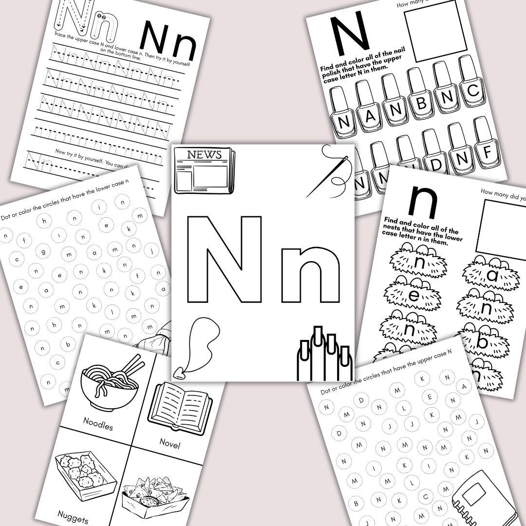 Letters N-Z Learning Worksheets - Etsy