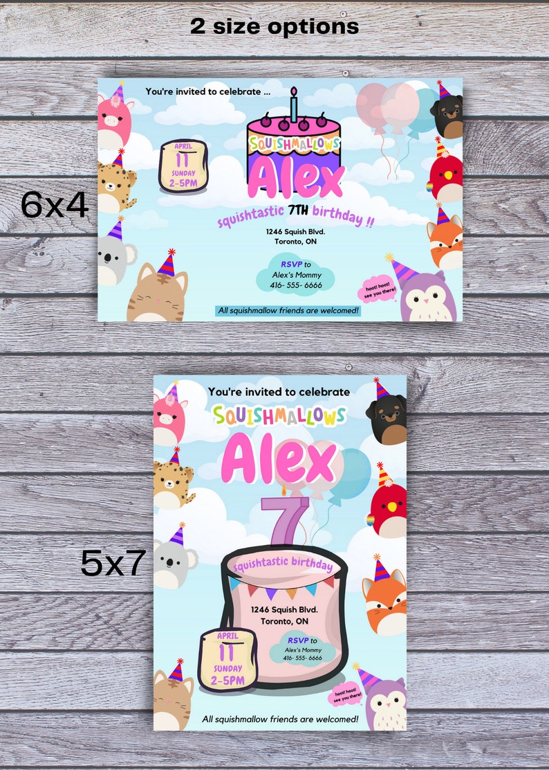 INVITACIÓN DE CUMPLEAÑOS de Squishmallows, Invitación imprimible de ...