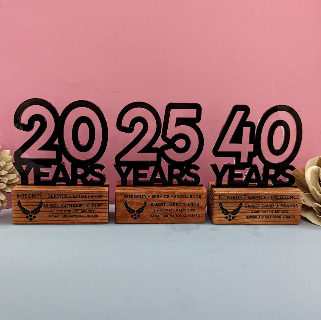 Years of Service Stand-up Desk Award | Personalized Name and Line ...