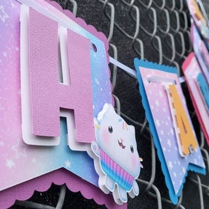 Personalized: Gabby's Dollhouse Birthday Banner Matching Name Banner ...