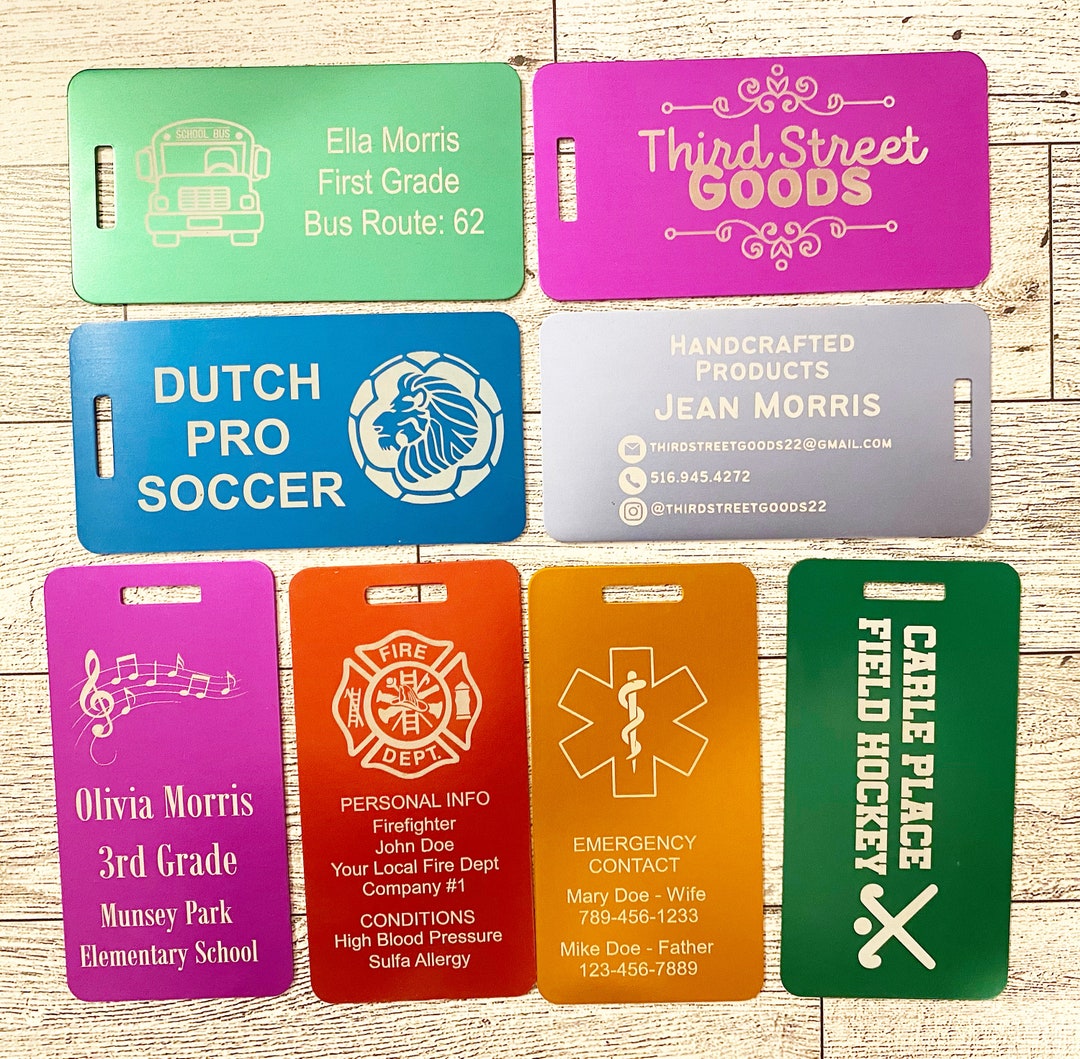 Personalized Camp Tag, Gear Bag, Luggage Tag, Lap Top Tag, Carry-on Bag ...