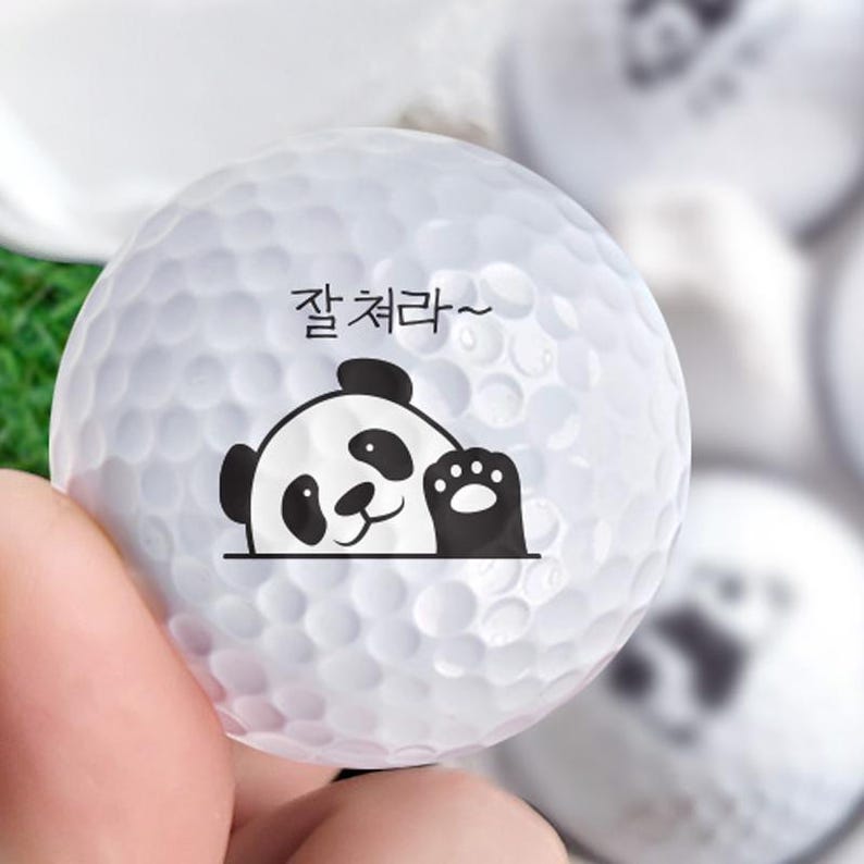 Panda Series Set of 6 Cartoon Golf Balls With Egg Box Character Printed ...