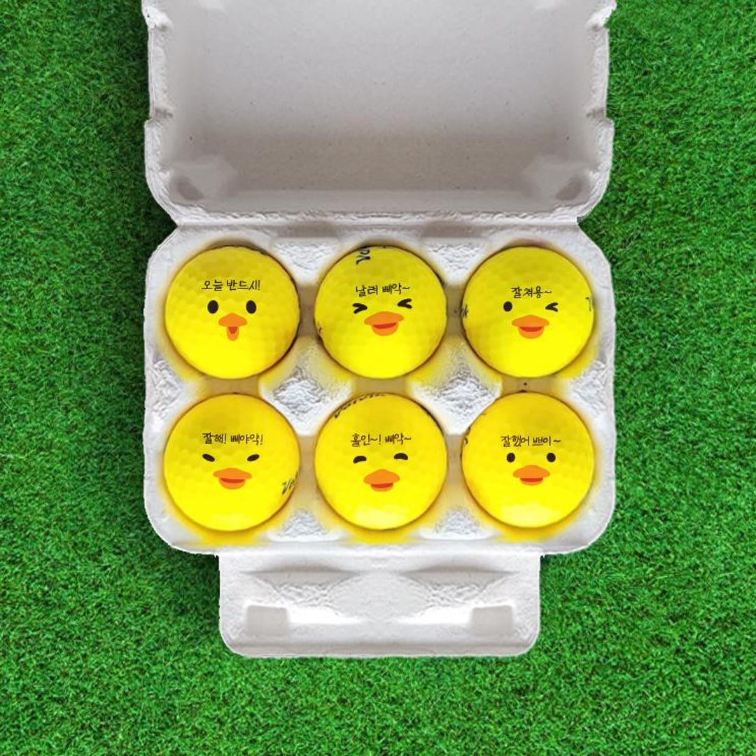 Peep Peep - Set of 6 Cartoon Golf Balls With Egg Box - Color Golf Ball ...