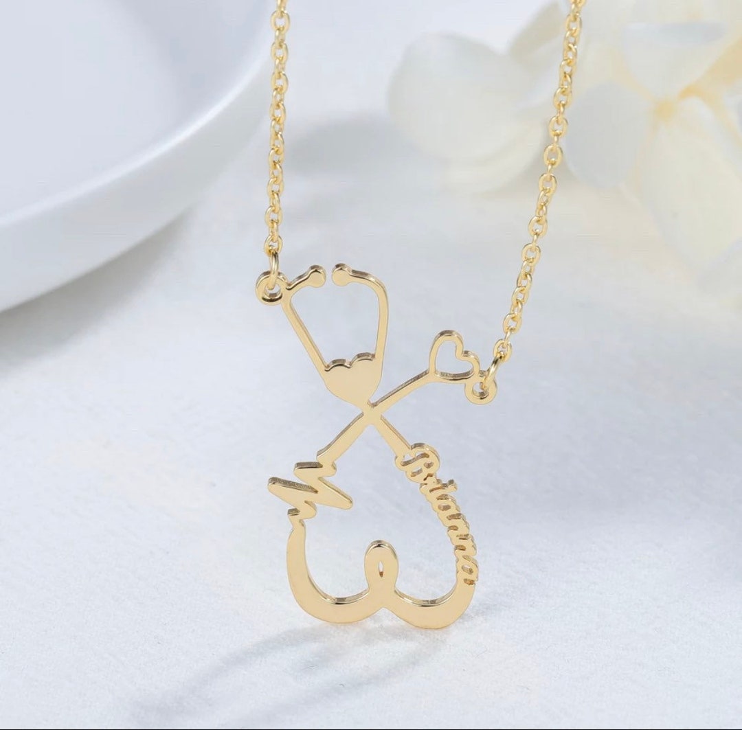 Stethoscope Nurse Necklace Personalized- Medical Gift - Etsy