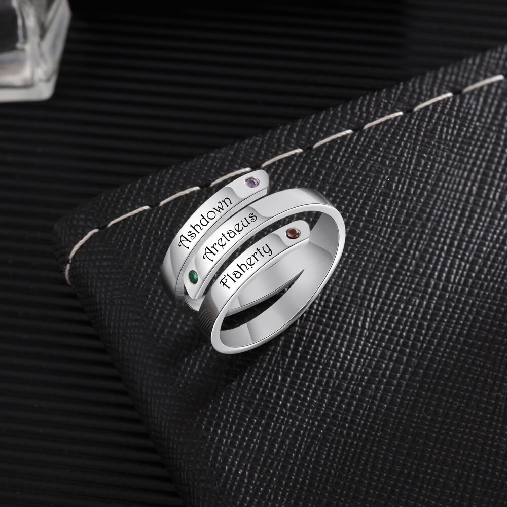 Men's | Women's Family Ring With Birthstone | Father's Day Gift ...