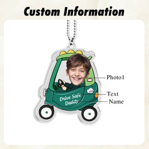 Father's Day Gift | Custom Photo Car Charm | Cute Car Accessories ...