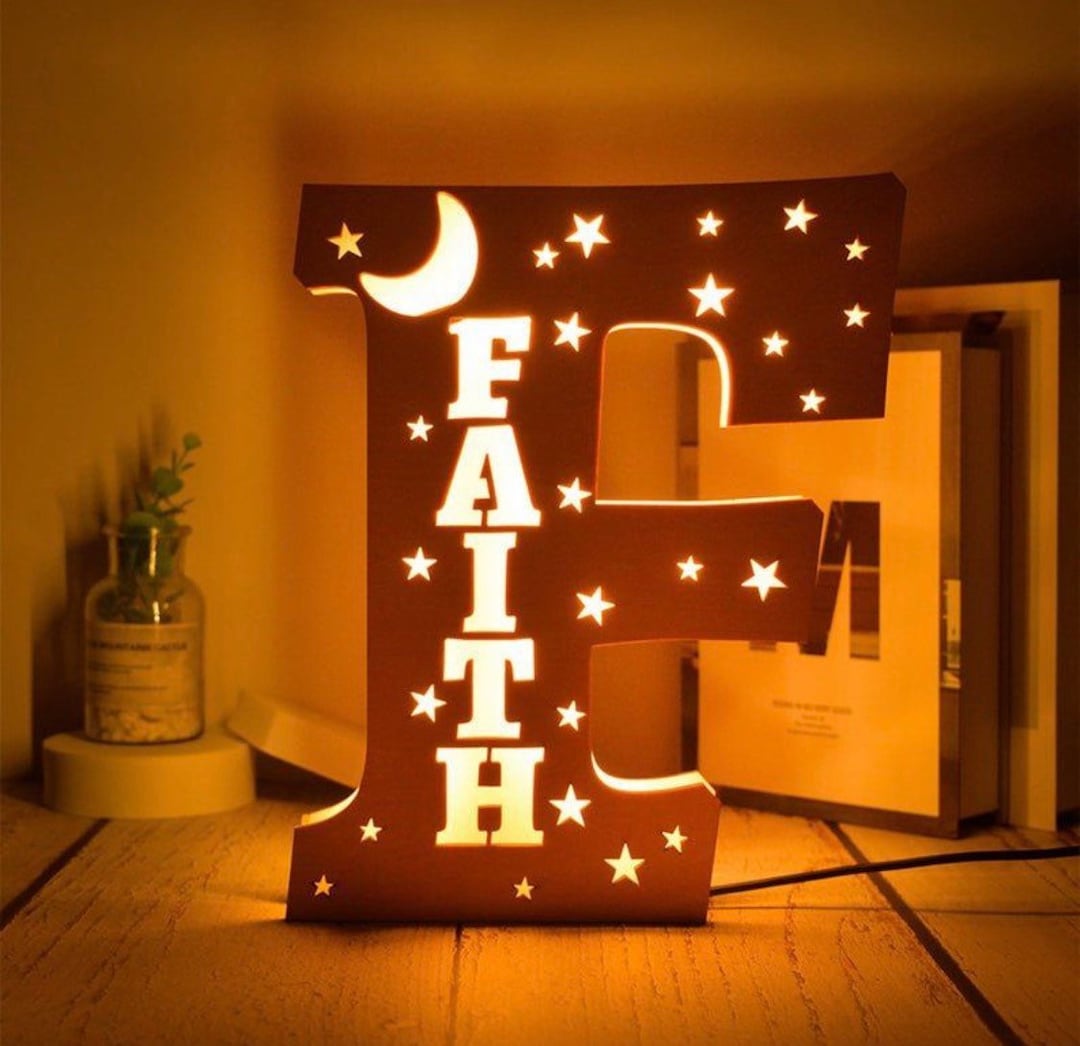 Personalized Initial Night Light for Kids | Custom Name Night Light - Etsy