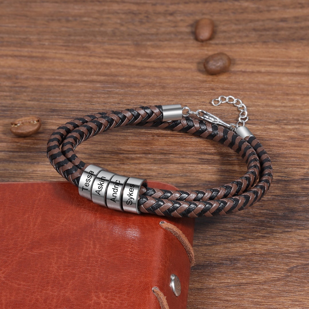 2-4 Multi-layer Brown Men's Bracelet| Gift for Him - Etsy