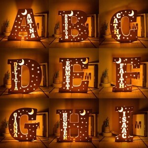 Personalized Initial Night Light for Kids | Custom Name Night Light - Etsy