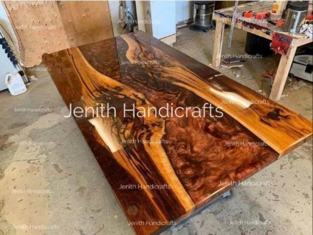 Natural Wood Epoxy, Luxury Dining Table , Side Center Table Top Live ...