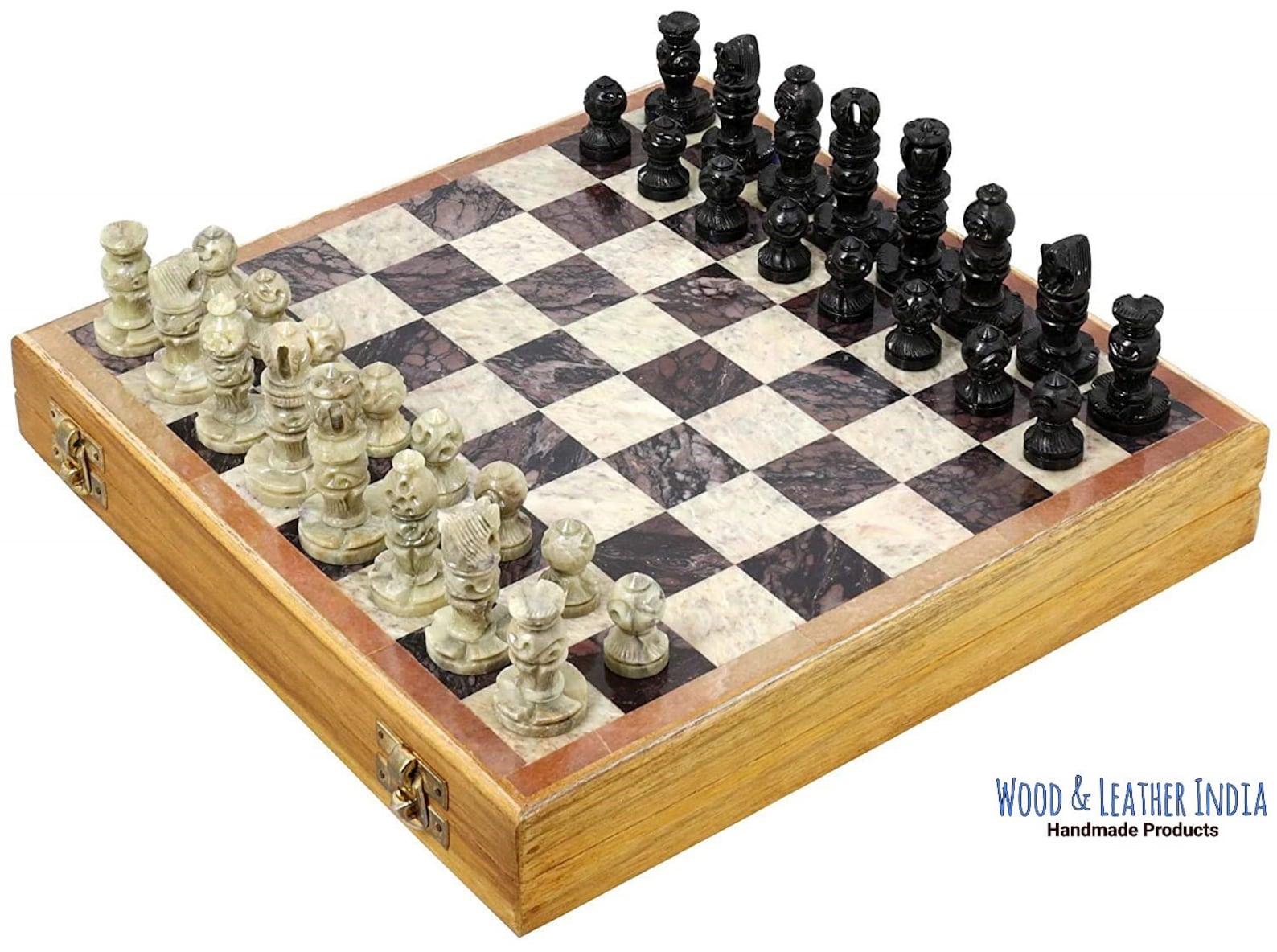 Marble Stone Chess Set Fine Game Board Soapstone Chess Pieces - Etsy