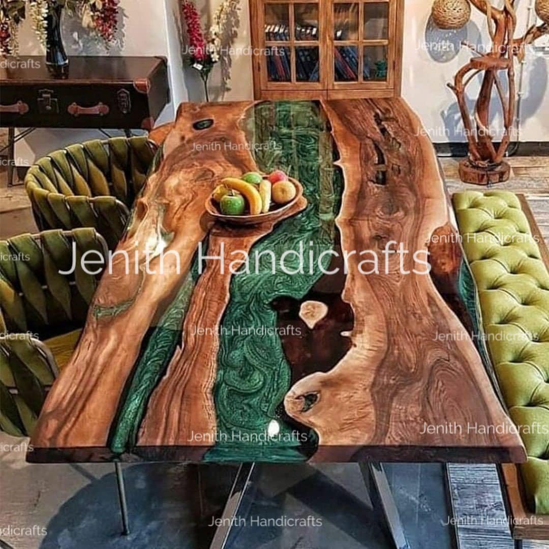 GREEN Epoxy Luxury Dining Table Sofa Side Center Table Top - Etsy